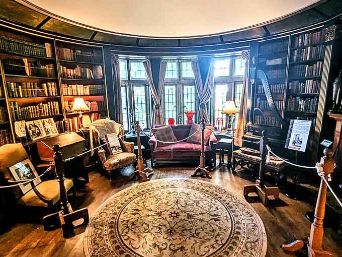 This circular library looks like where Sherlock Holmes would vacation if he needed ocean views.