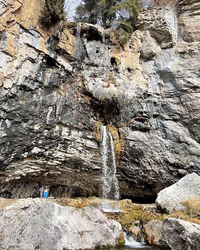 Spouting Rock defies waterfall logic by shooting straight out of the cliff like nature's own fountain.