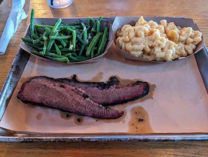 Look at that smoke ring and perfectly charred bark, this is brisket that would make Texas proud, right here in Ohio.