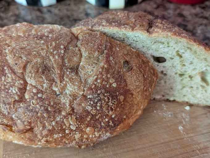 Sourdough with a crust so perfect it could make a grown person weep tears of joy.