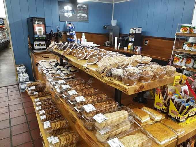 Rows of fresh-baked temptation that'll make you forget every diet resolution you've ever half-heartedly attempted in January.