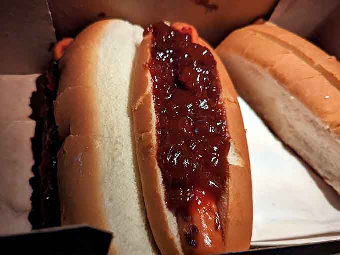 That glistening onion BBQ sauce transforms a great hot dog into something you'll dream about for weeks.