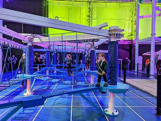 Kids navigate these obstacles like they're training for some futuristic ninja academy we didn't know existed until now.