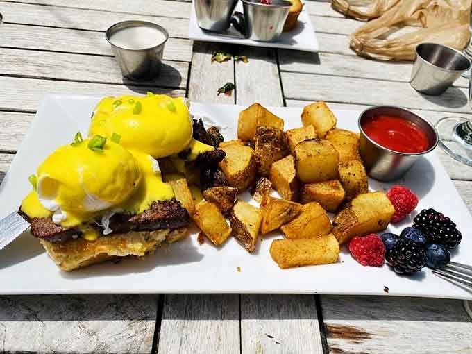 Eggs Benedict done right with perfectly golden potatoes that'll make you rethink your usual breakfast routine entirely.