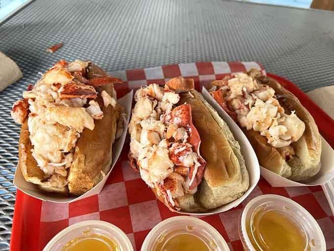 Three golden-toasted buns overflowing with sweet lobster meat and melted butter&mdash;this is what happiness looks like on a tray.