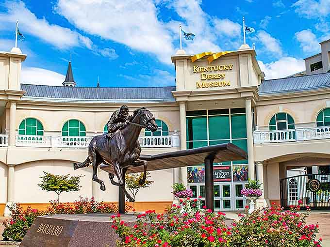 Barbaro frozen in bronze captures the thunder and grace that makes the Derby America's greatest race.