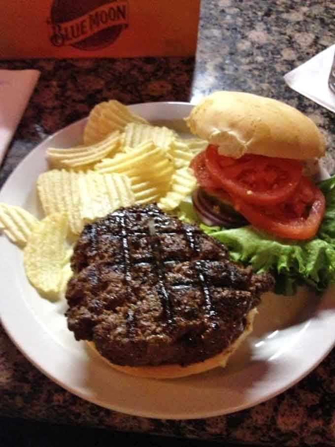 This buffalo burger with those perfect grill marks is what happens when someone actually cares about their craft.