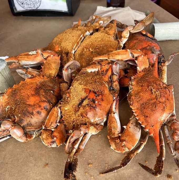 These beautifully seasoned crabs are what dreams are made of, assuming your dreams involve butter and strategic shell cracking.