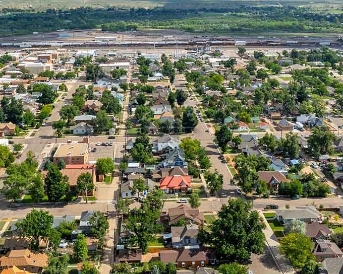 From above, La Junta spreads comfortably across the Arkansas River Valley like it's got nothing to prove.