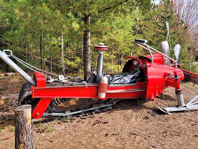 Someone turned a snowmobile into art, proving that in Michigan, winter vehicles deserve their moment in the spotlight.