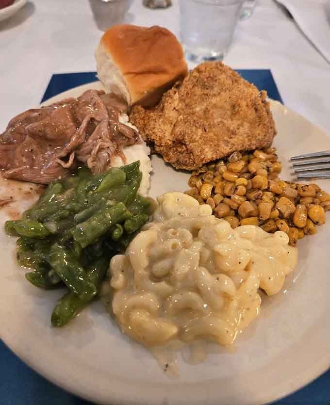 Golden fried chicken arrives with all the fixings, proving some traditions are worth haunting a place for.