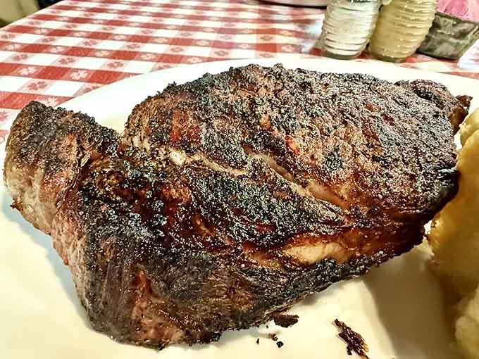 This perfectly charred ribeye could make a monk reconsider his vows and a vegetarian question their entire life philosophy.