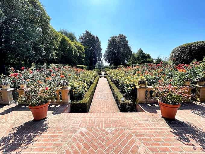 That horticultural clock in the distance isn't just telling time, it's announcing that you've arrived somewhere truly special and unique.