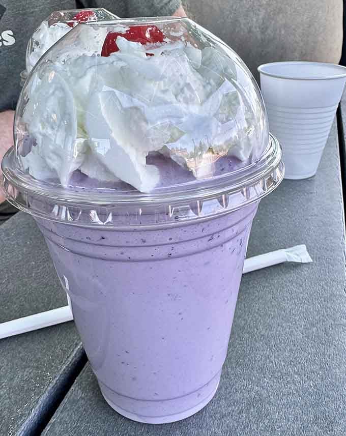 A blueberry milkshake so purple and pretty, it deserves its own Instagram account and fan club.