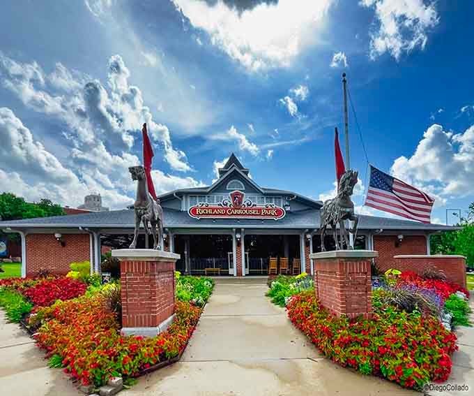 Richland Carrousel Park brings old-fashioned charm to life, complete with hand-carved horses that never need feeding.