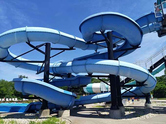Those water slides aren't messing around, promising the kind of summer thrills that make kids beg to stay just five more minutes.