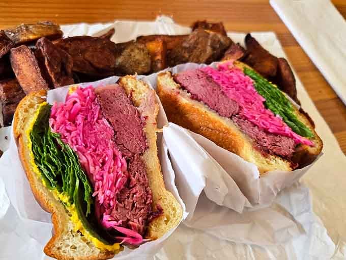 Behold The Mean: a sandwich so stuffed with meats it makes a deli platter look like an appetizer sampler.