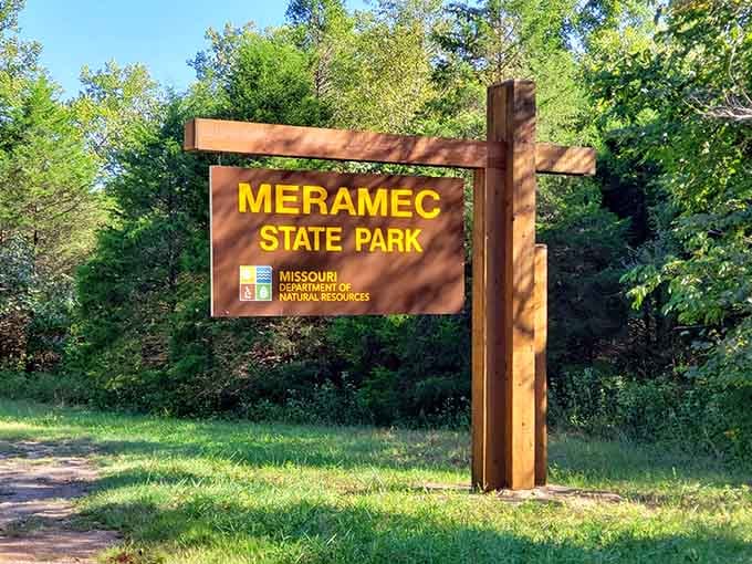 When you see this sign, you know you're about to trade your car keys for hiking boots.