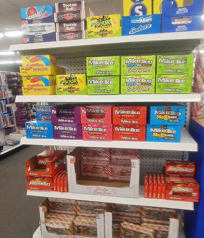 Theater-box candy stacked like a sweet lover's dream, proving nostalgia doesn't have to cost a fortune.