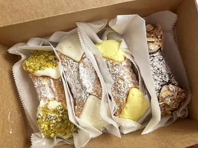 A box of mixed cannoli is like assembling your own all-star team, except everyone's a winner here.