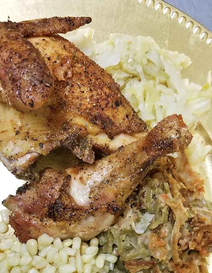 Perfectly seasoned baked chicken that proves you don't need fancy techniques when you've got genuine skill and patience.