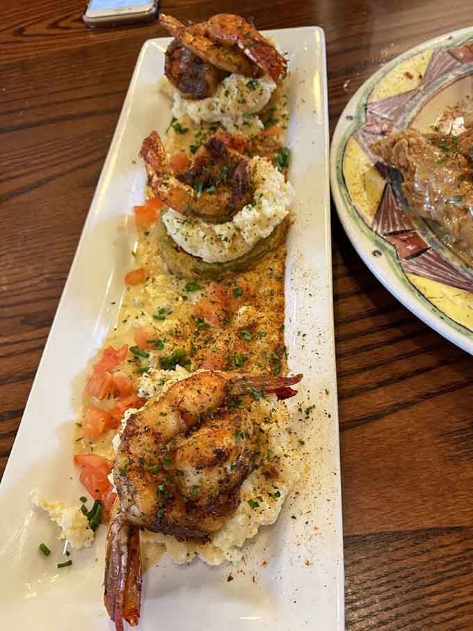 Shrimp and grits elevated to art form, because Maryland knows how to treat its seafood right.