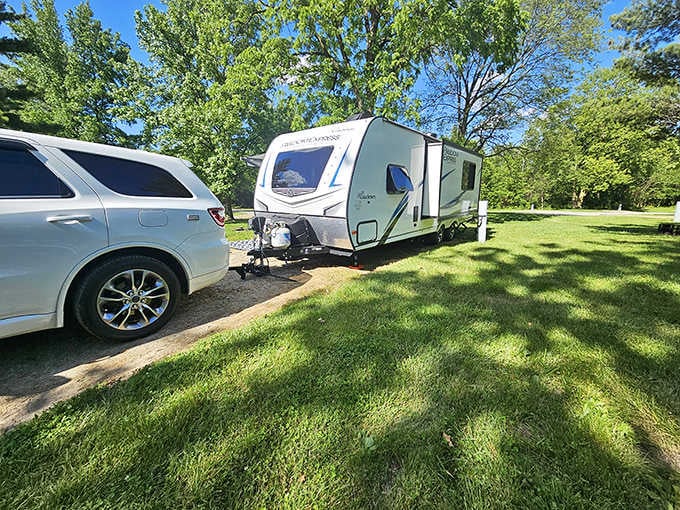 Modern camping means bringing your home on wheels to nature's doorstep, best of both worlds achieved.