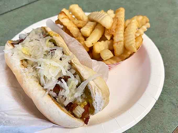 Sauerkraut and chili on a hot dog &ndash; because sometimes the best ideas sound crazy until you taste them.
