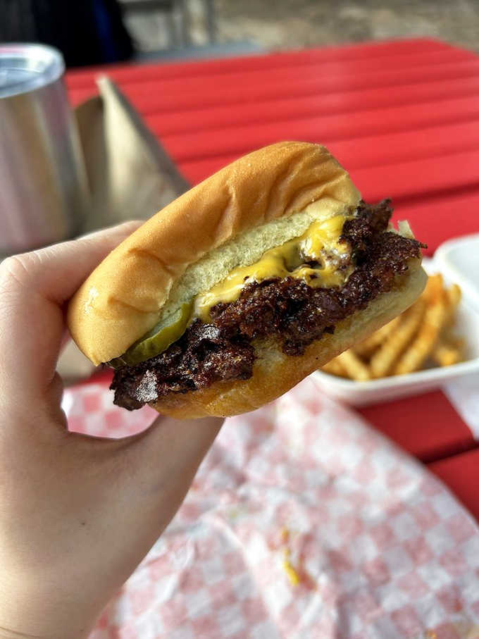Look at that perfect sear and melted cheese. This is what burger dreams are made of, friends.