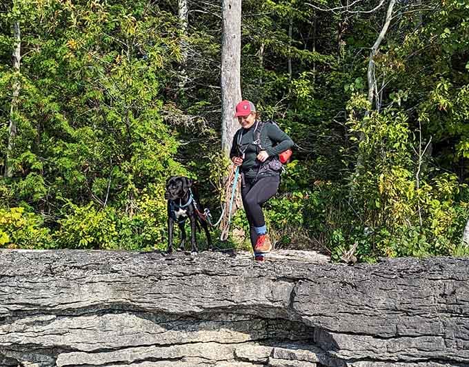 Even the four-legged visitors know this place is special enough to bring their hiking buddies along.