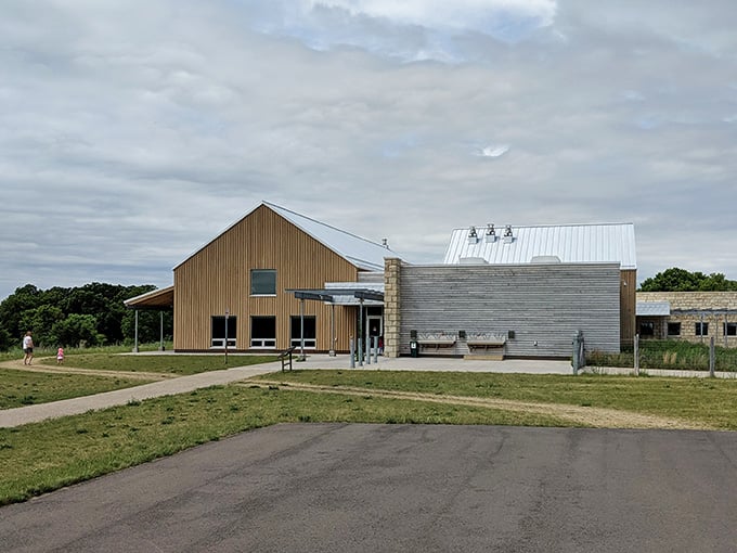 The farm sprawls across genuine frontier landscape, proving Minnesota's been photogenic since way before Instagram existed.