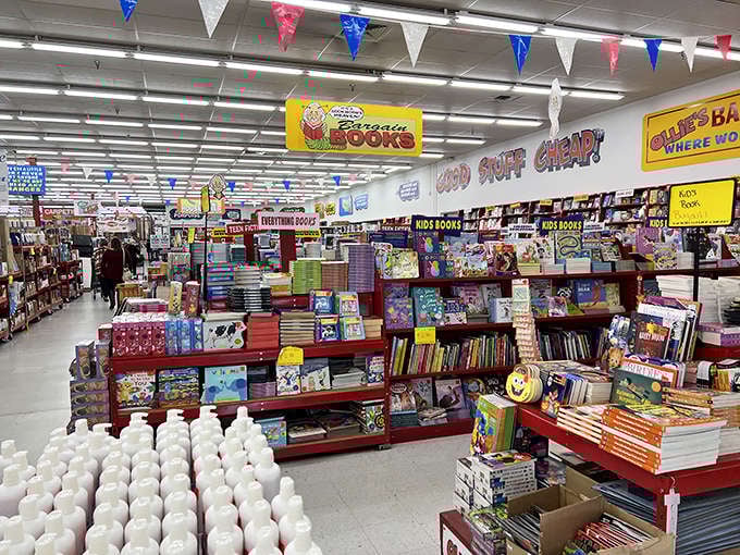 Books stacked like literary treasure waiting to be discovered, because reading shouldn't require a small business loan.