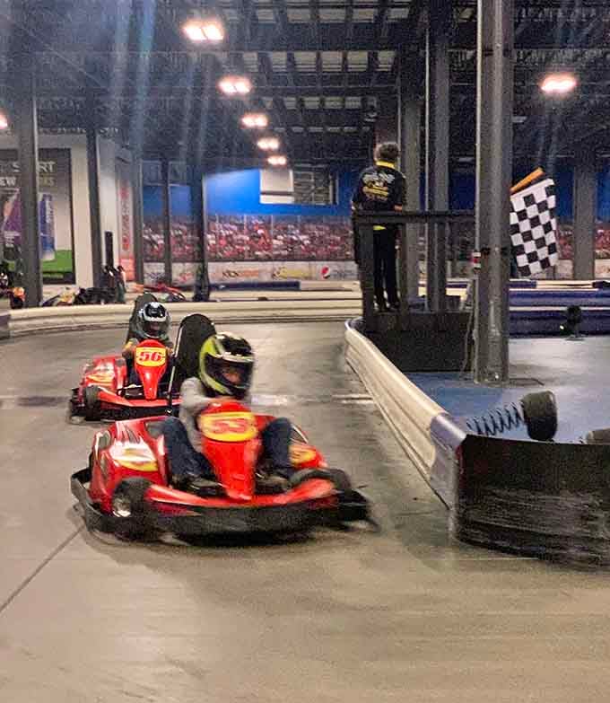 Nothing says "I'm about to embarrass my friends" quite like that pre-race blur of determination.