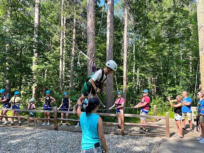 Nothing says summer camp nostalgia quite like helmets, harnesses, and a healthy dose of determination.