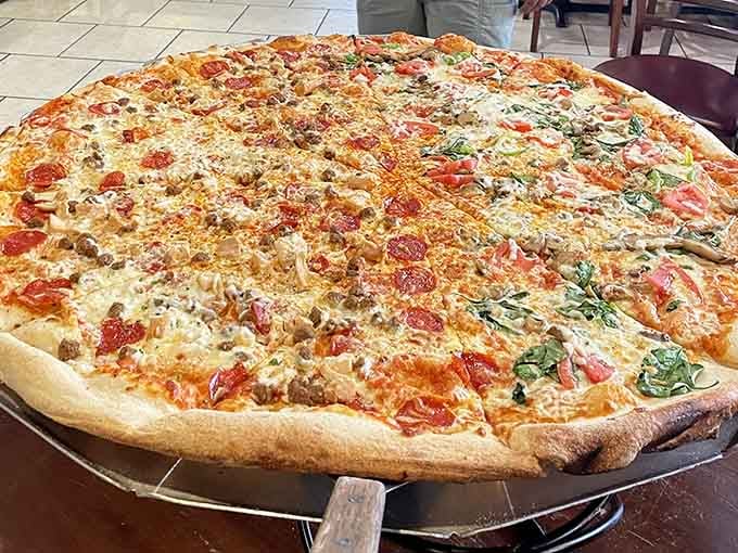 The Mobster Meat Pizza: proof that sometimes crime does pay, especially when it's covered in cheese and toppings.