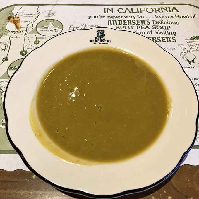 That thick, ham-loaded split pea soup has been stopping highway travelers in their tracks for generations of road trips.