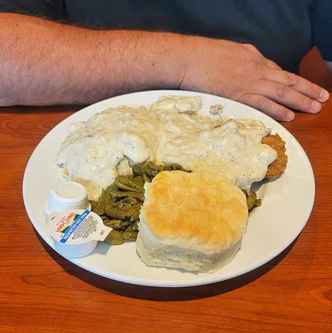 Chicken-fried steak smothered in gravy: comfort food that'll make you understand why people write love songs about dinner.