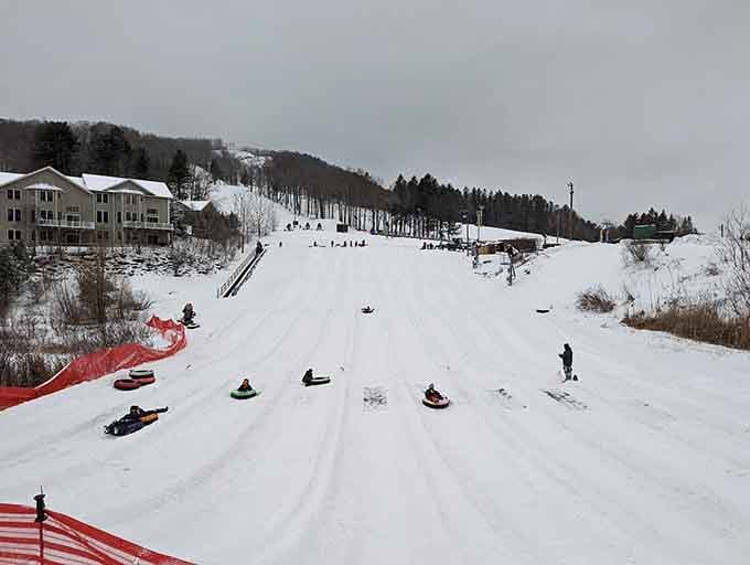 Snow tubing at Bousquet Mountain delivers pure joy without the mega-resort prices or pretentious apr&egrave;s-ski scene.