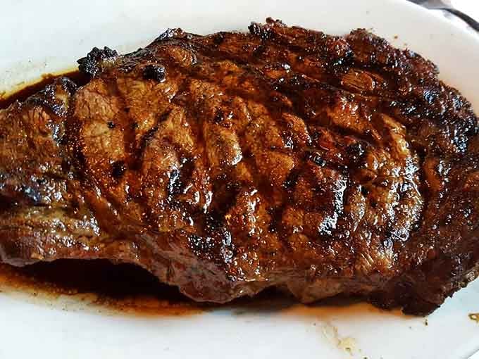 That charbroiled crust and perfectly cooked interior prove great steak doesn't need a fancy zip code to shine.