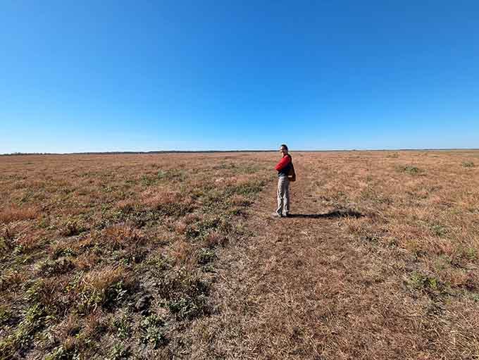 The vastness hits you immediately, horizon stretching endlessly like Missouri suddenly remembered it has space to spare.