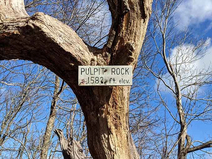 When a simple wooden sign promises adventure ahead, you know you're about to earn those bragging rights.