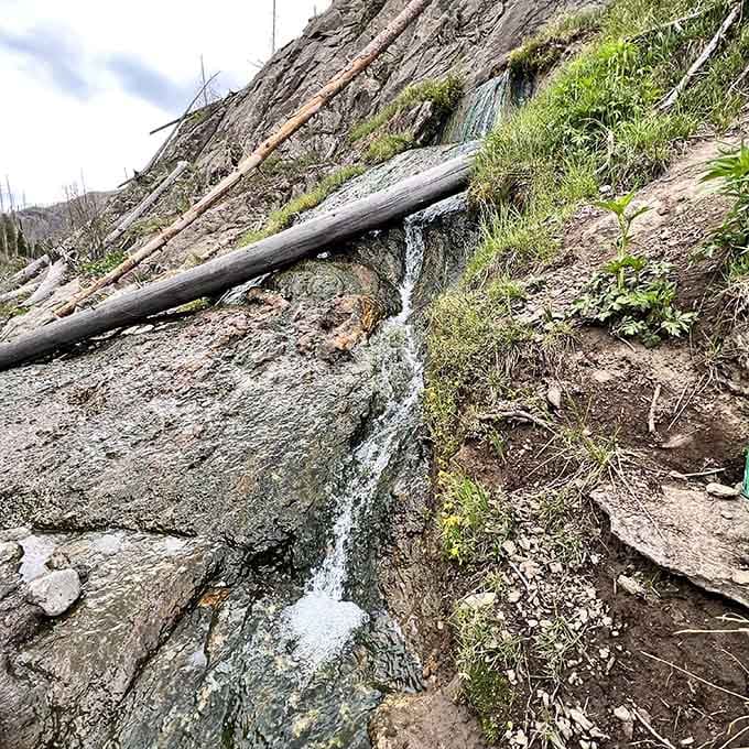 Mineral-rich water cascades down the hillside, bringing Earth's warmth directly to your weary muscles and grateful soul.