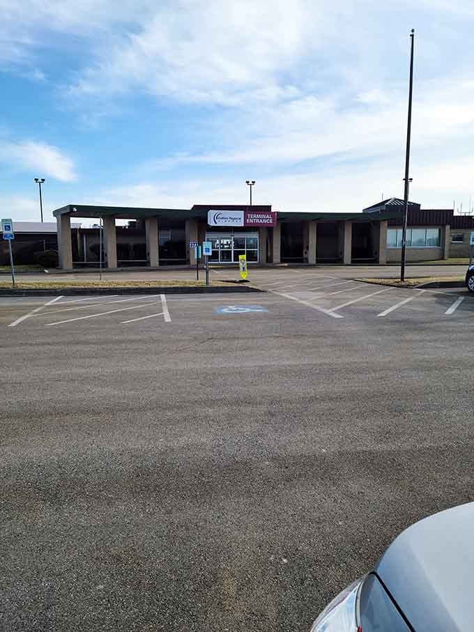 The local airport terminal stands ready to welcome travelers seeking adventures beyond the usual tourist traps and crowds.