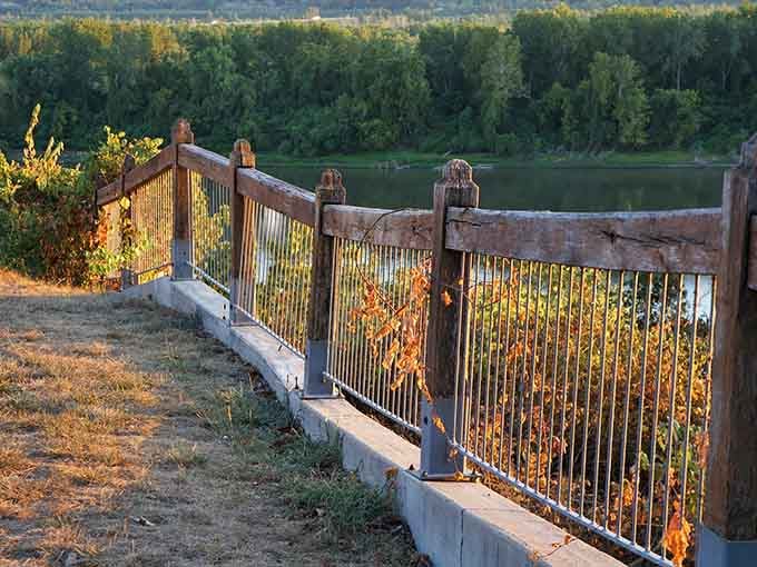 Golden hour transforms this riverside overlook into something worthy of a landscape painter's wildest dreams.
