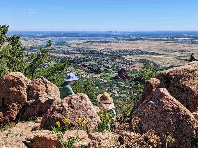 From above, the landscape reveals its full majesty: ancient stones meeting endless sky in perfect Colorado harmony.