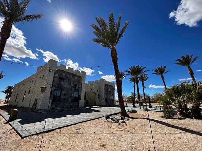 Blue skies meet battlements in this gloriously unexpected marriage of medieval Europe and southwestern sunshine you never knew you needed.