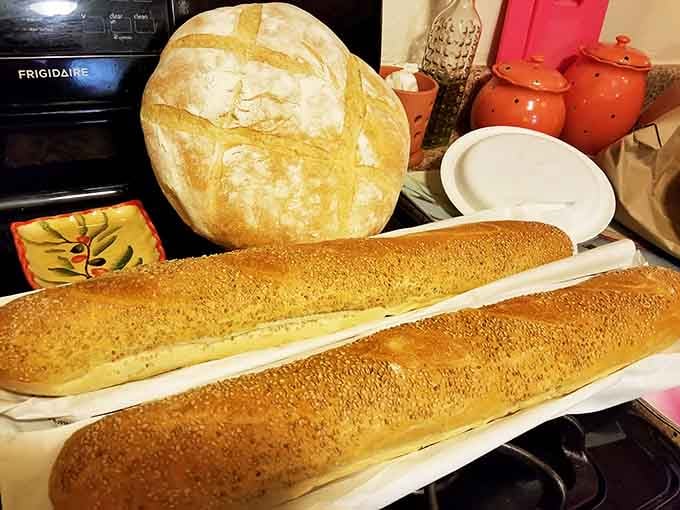 When your bread haul looks like this, you know you've made some seriously excellent life choices today.
