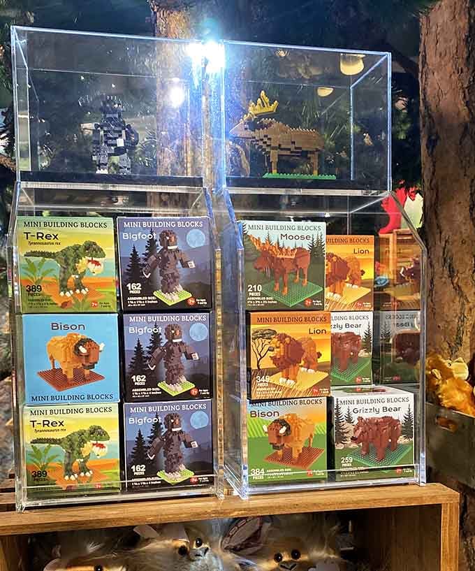 Mini building block sets featuring everything from T-Rex to Bigfoot, proving even legendary creatures deserve Lego-style treatment.