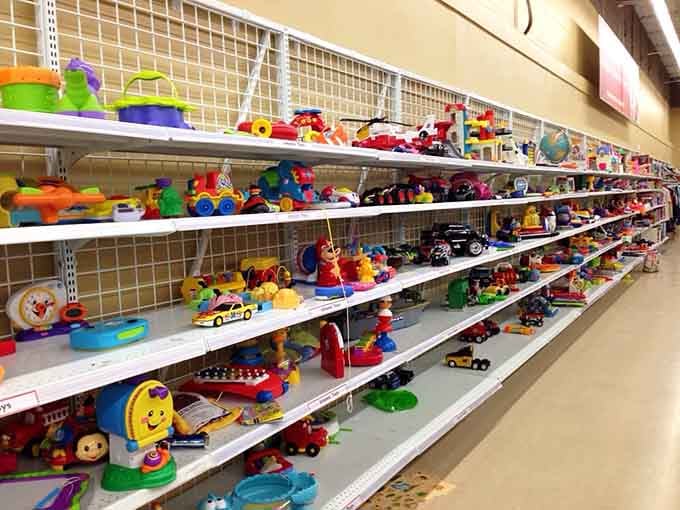 From Fisher-Price classics to modern playthings, this toy section rivals Santa's workshop for sheer variety.