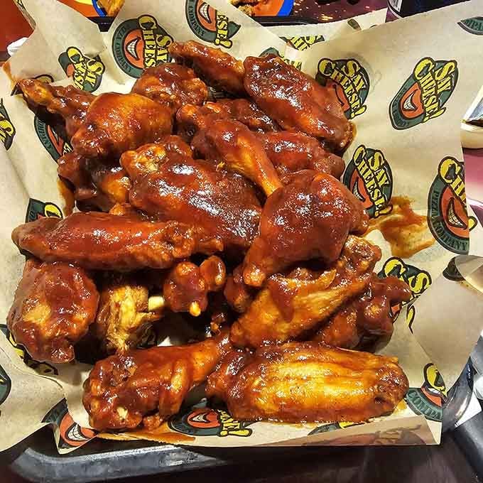 These BBQ wings have the kind of glaze that makes you forget about using napkins until it's too late.